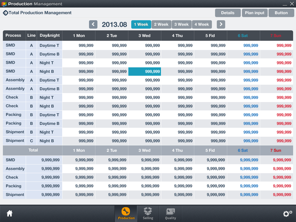 Production UI Design Kit (for iPad) 생산분야 디자인샘플