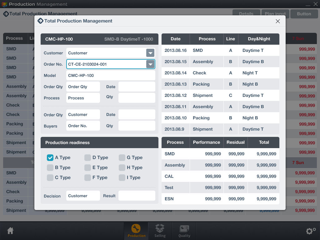 Production UI Design Kit (for iPad) 생산분야 디자인샘플