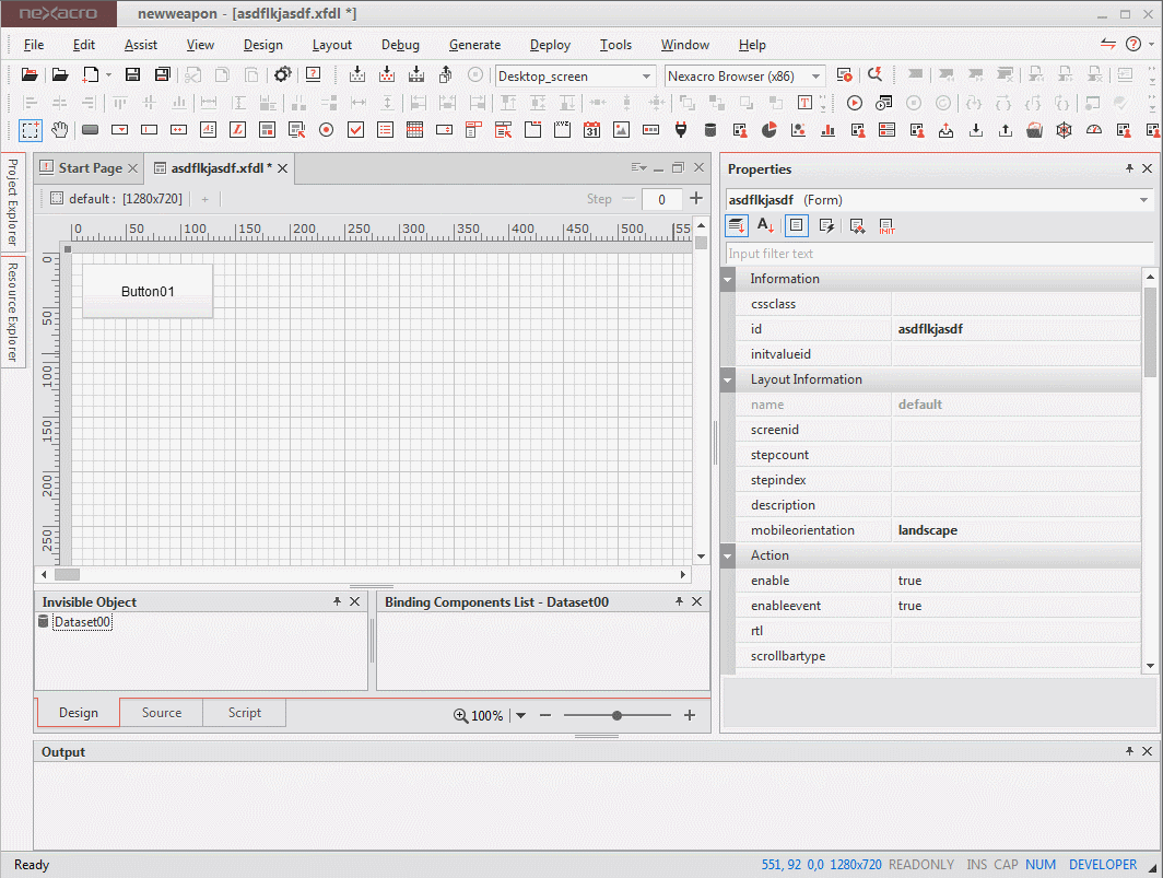 nexacro studio 잘쓰는 방법 - 4. Properties창에서 도움말(F1) 바로가기
