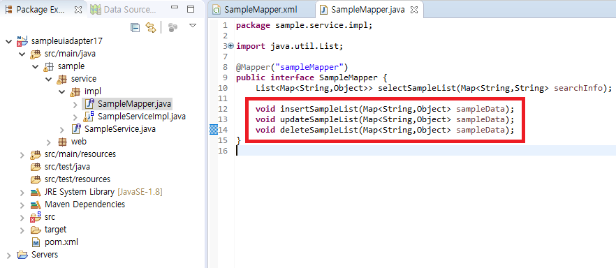 따라하기 전자정부표준프레임워크 V380 And Uiadapter17 데이터 추가수정삭제 샘플 만들기